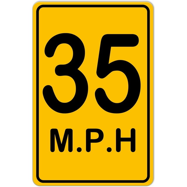 Speed Limit Sign 35 MPH Crossing Sign Outdoor Use for School Road Sign ...