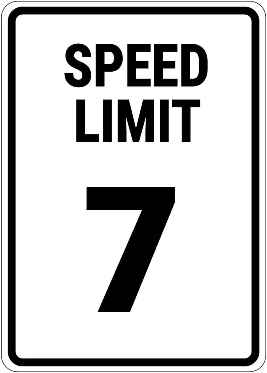 Speed Limit Sign - 7 MPH Signs/Parking Lot Signs Metal Sign Danger ...