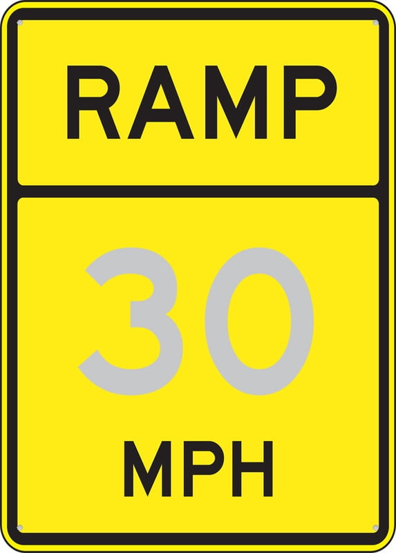 Speed Limit Sign Ramp 30 Mph Metal 12X8 Inch Rust Free Aluminum, Uv ...