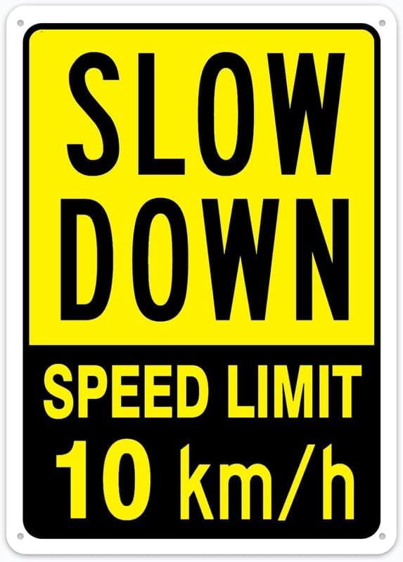 Speed Limit Sign Slow Down Speed Limit 10 Kmh Caution Safety Signs ...