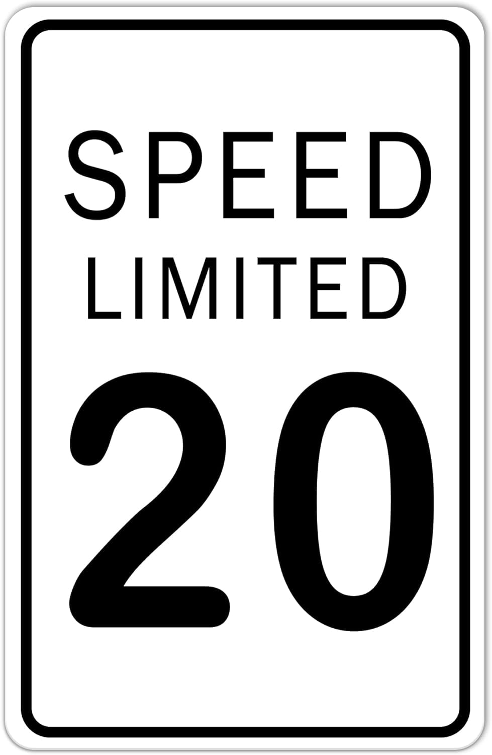 Speed Limited 20 Road Outdoor Road Crossing Metal Sign - for School ...