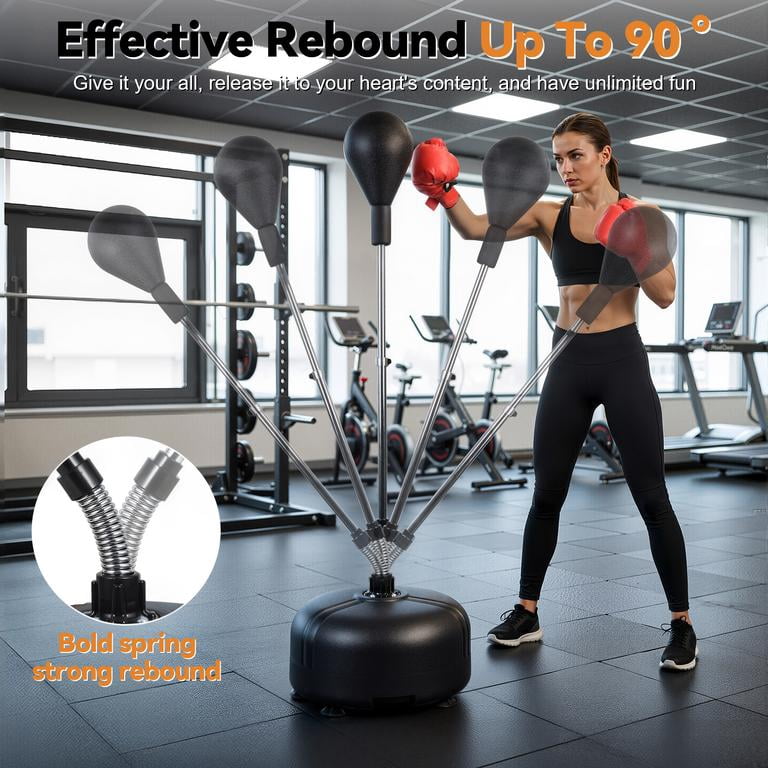 Speed Punching Bag with Stand for Adults with Gloves, Height Adjustable ...