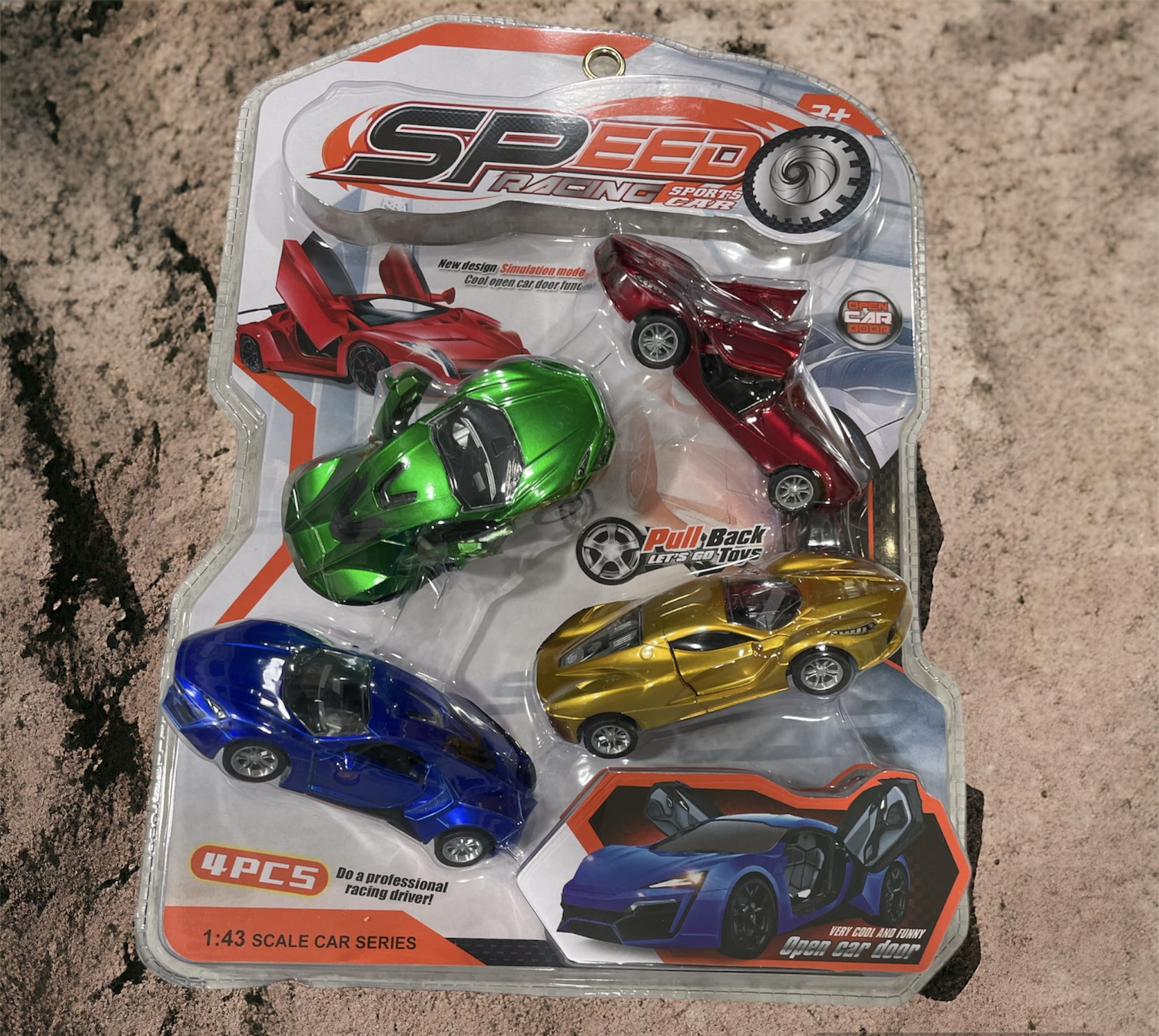 Speed Racing Pull Back Race Sports Cars Toys Die-Cast Car Model 3+ Open ...