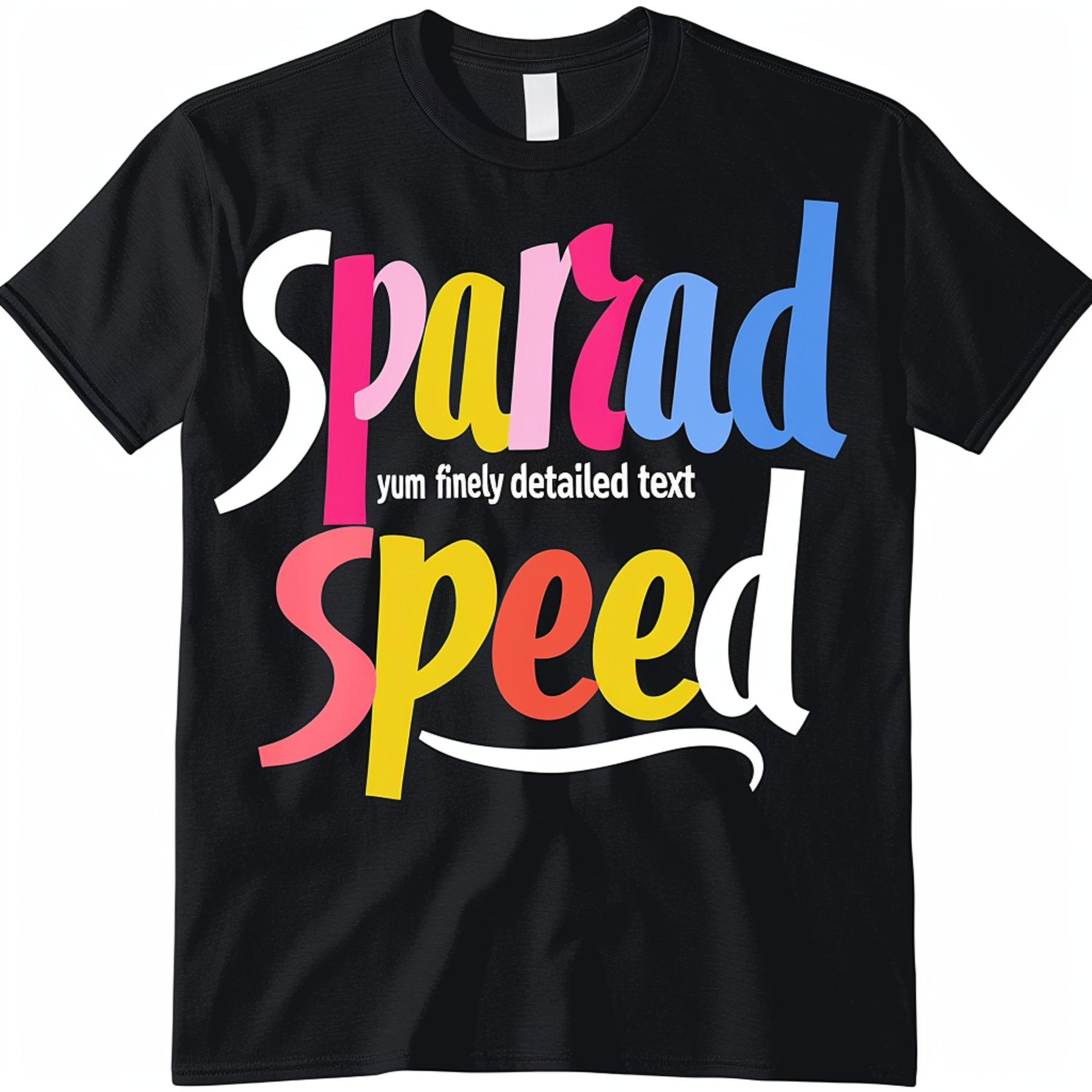 Speed Squad Black T Shirt Colorful Sparad Yum Text Vector Illustration ...