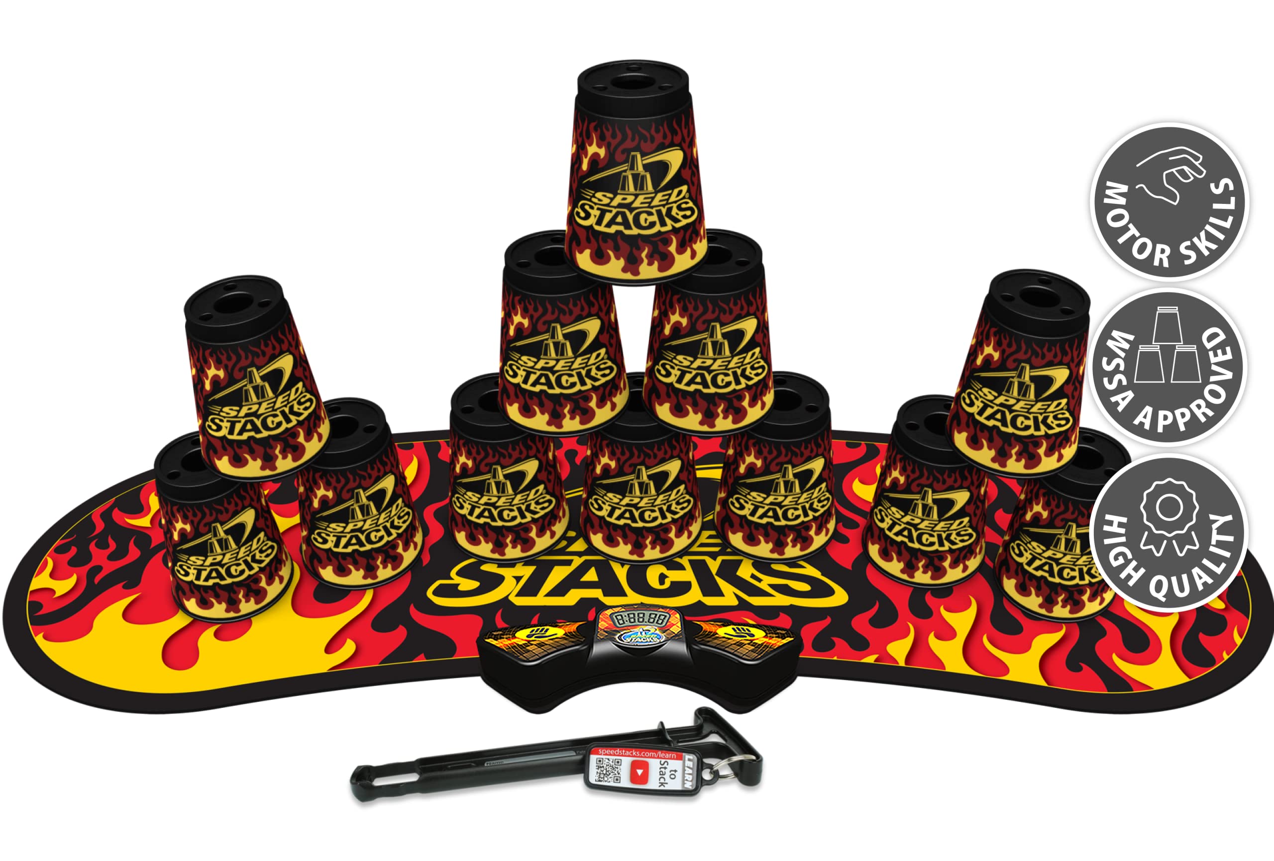 Speed Stacks Competitor - Black Flame | 12 Cups, Holding stem with GX ...