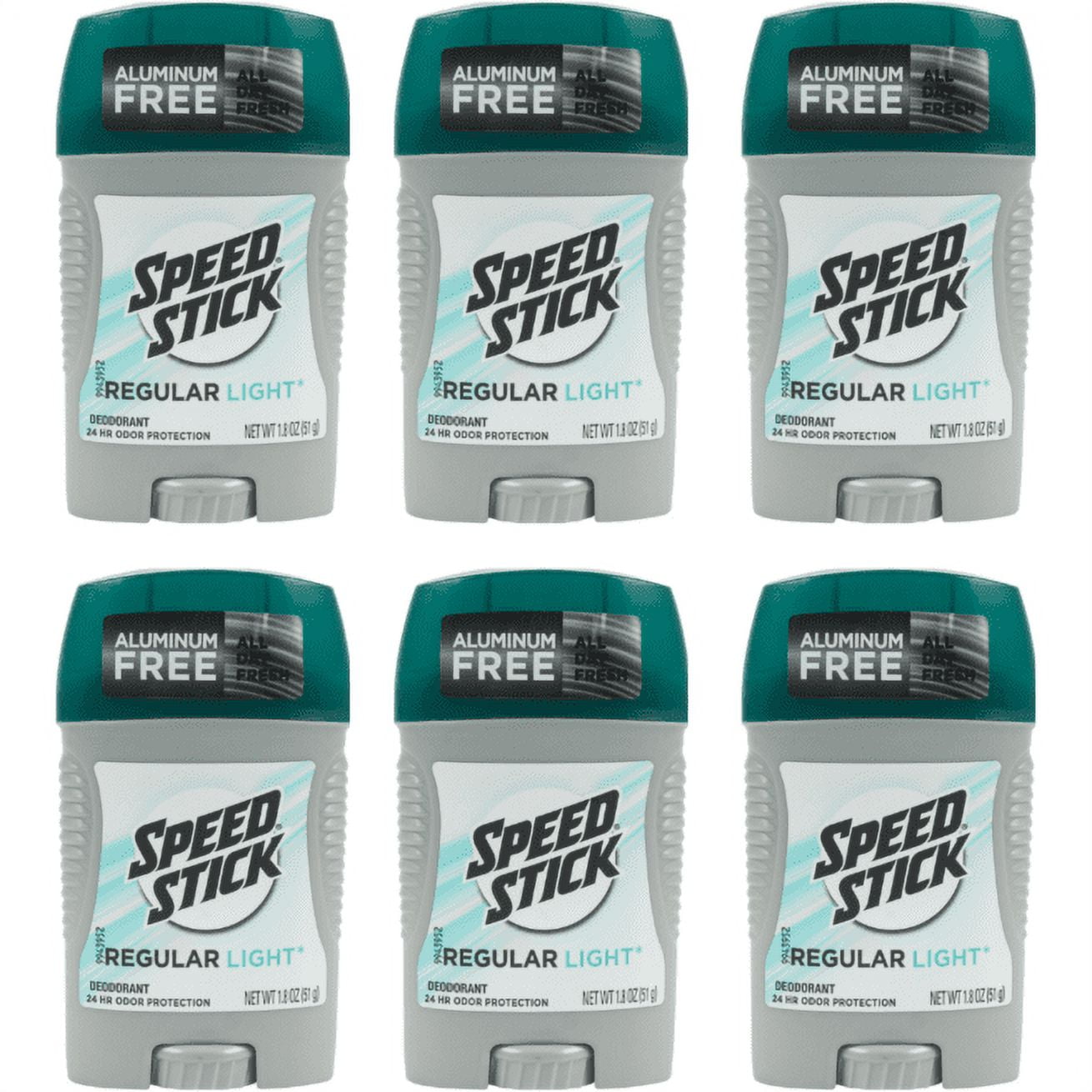 Speed Stick Deodorant Regular Light Aluminum Free, 1.8oz - Pack of 6 ...