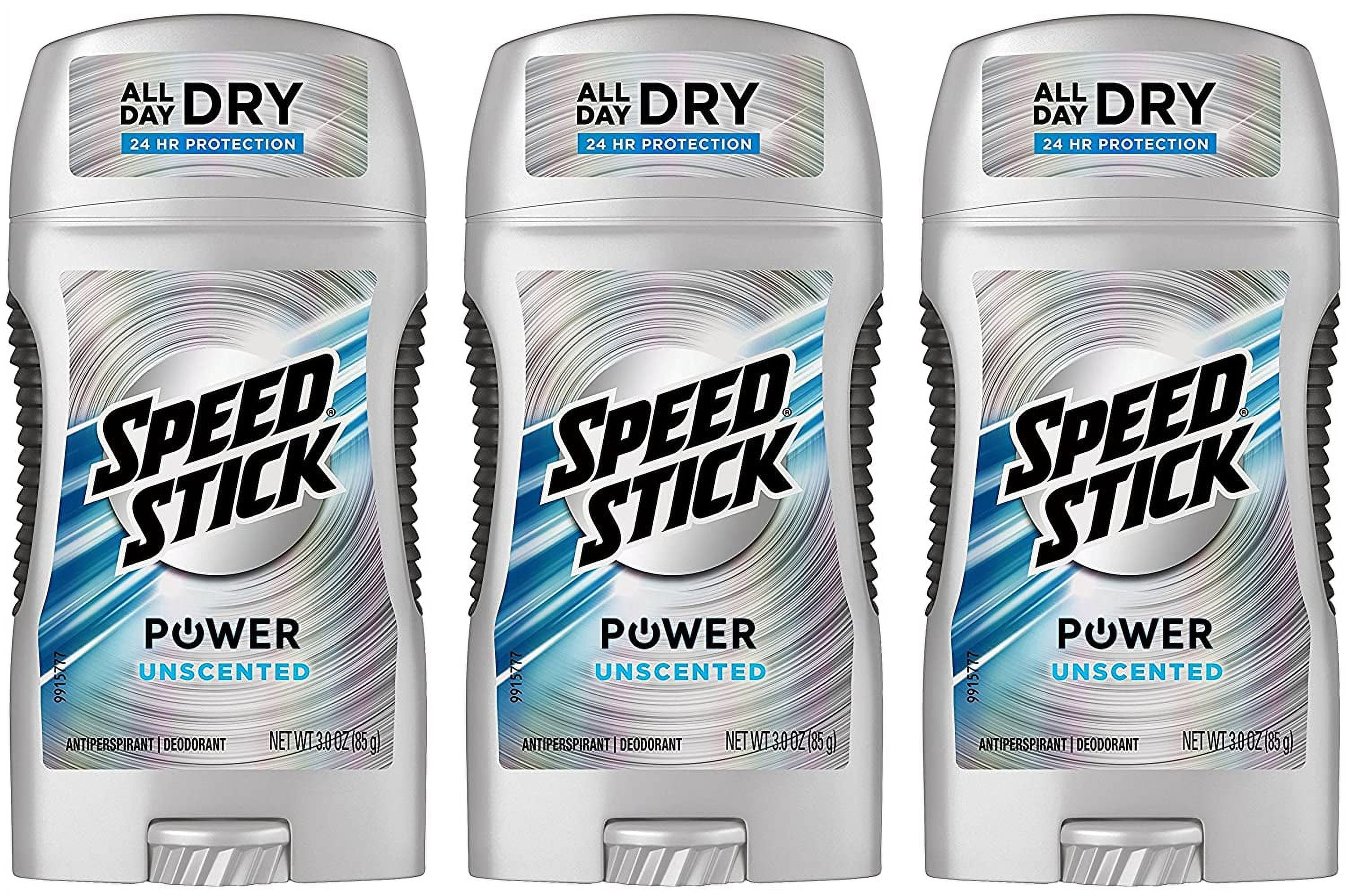 SPEED Stick Deodorant for Men, Unscented, Antiperspirant, 24-Hour ...