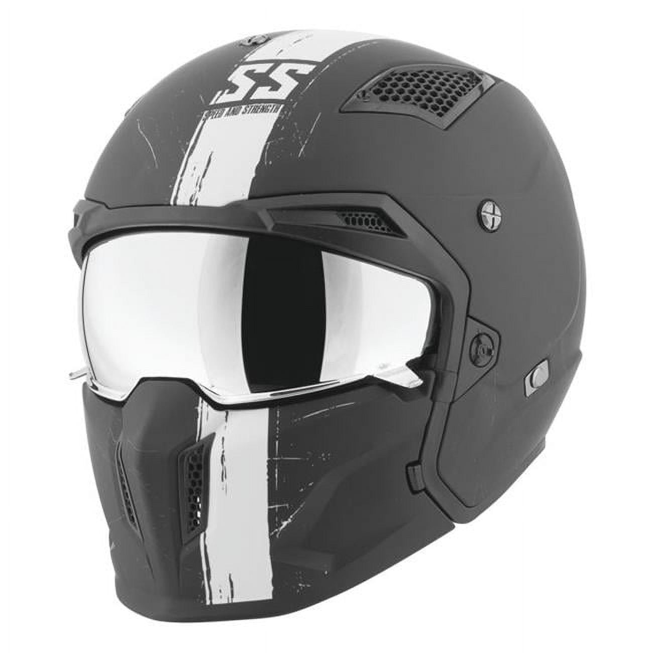 Speed & Strength SS2400 Tough as Nails Motorcycle Helmet Black/White ...