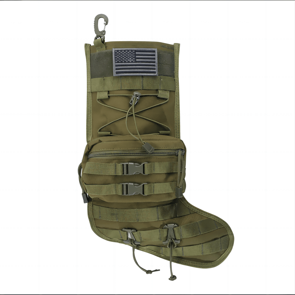 Speed Track Tactical Christmas Stocking, with Flag Patch MOLLE Webbing ...