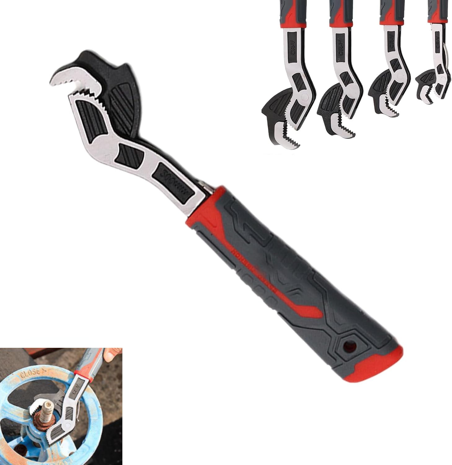 Speed Wrench, Plumbers Wrench, Heavy Duty Self-Adjusting Pipe Wrenches (6/8/10/12 ...