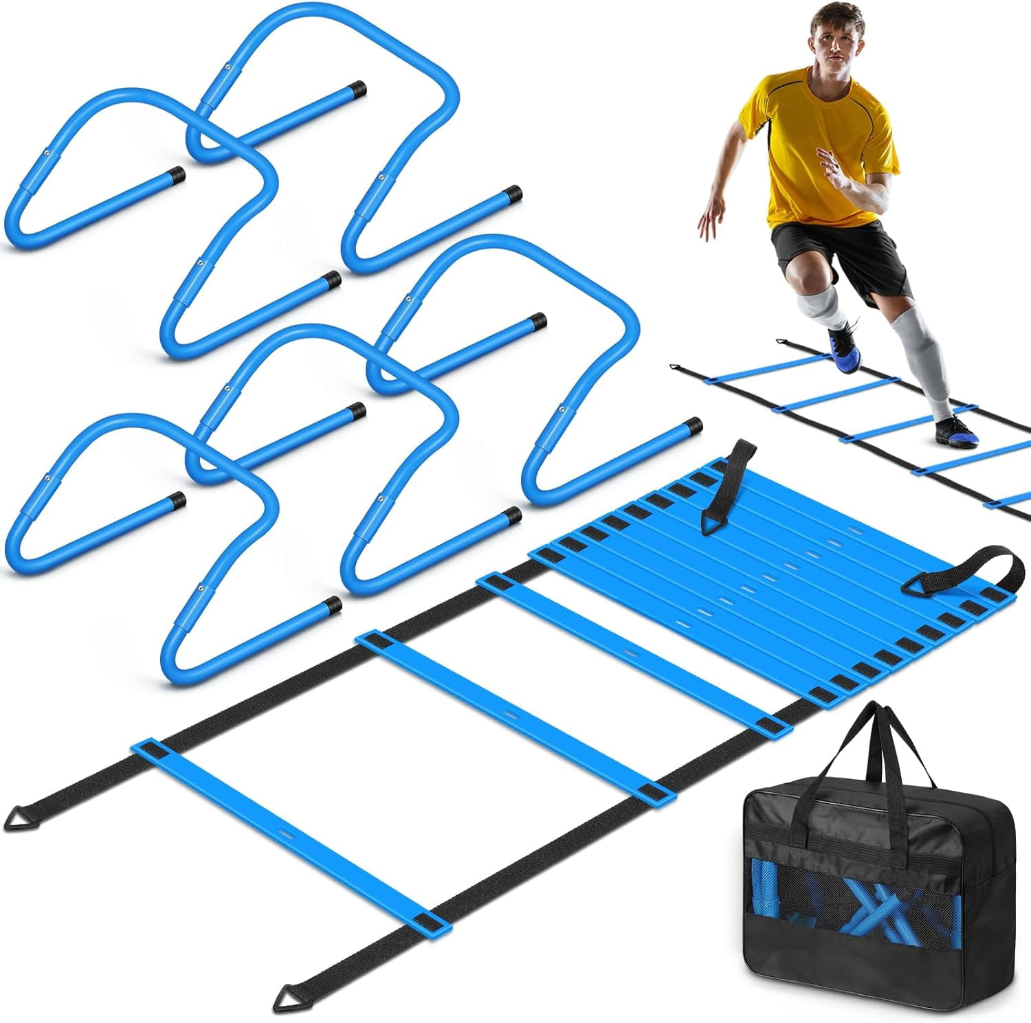 Speed and Agility Training Equipment: 5 Adjustable Agility Hurdles ...