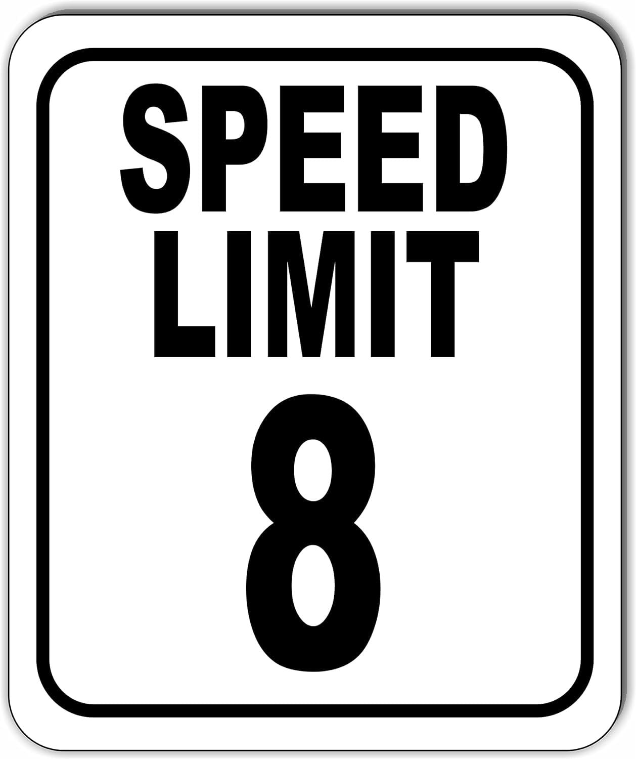 Speed limit 8 Aluminum Composite Sign, 15"x18" - Walmart.com