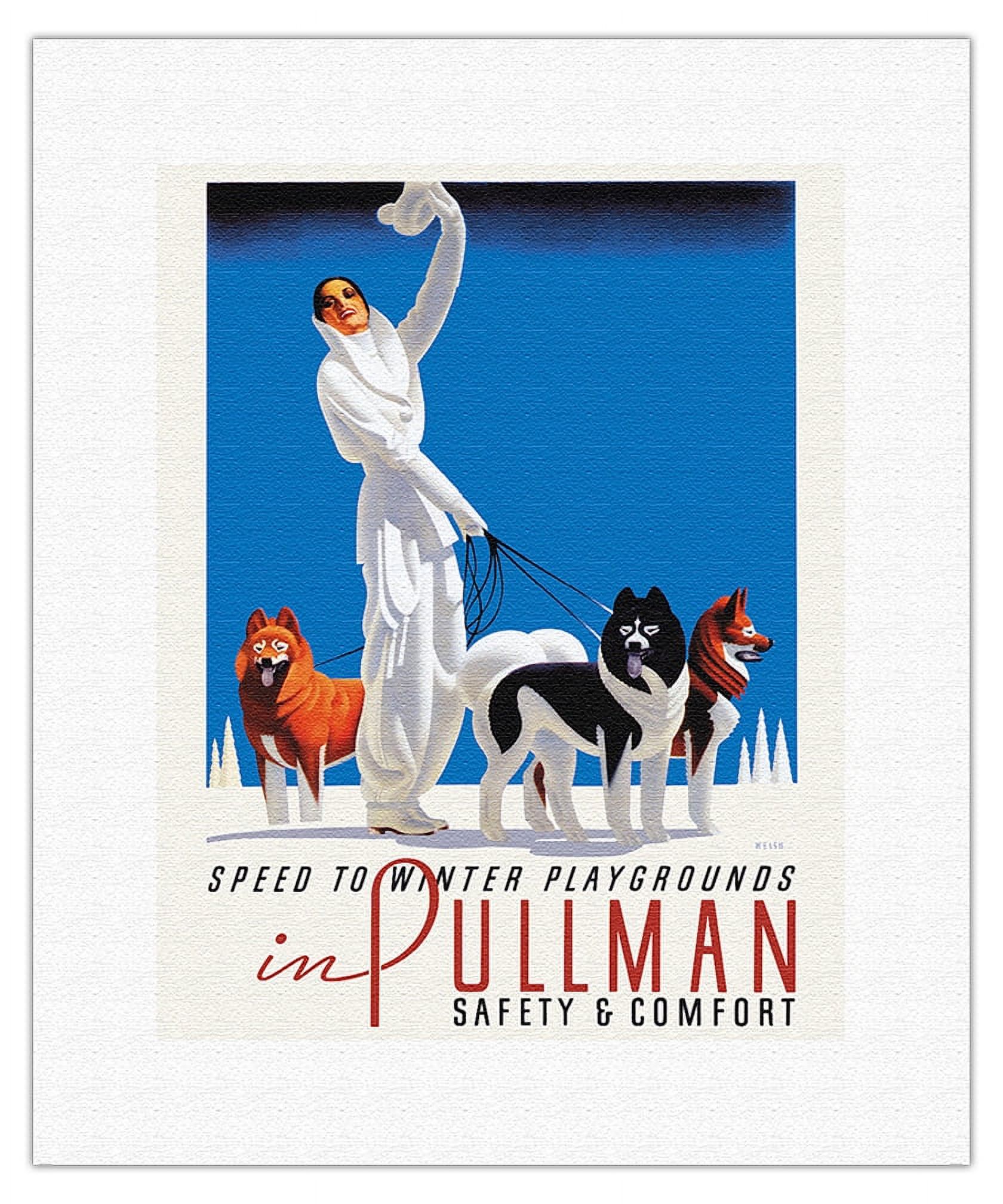 Speed to Winter Playgrounds - Pullman Company - Vintage Railroad Travel ...