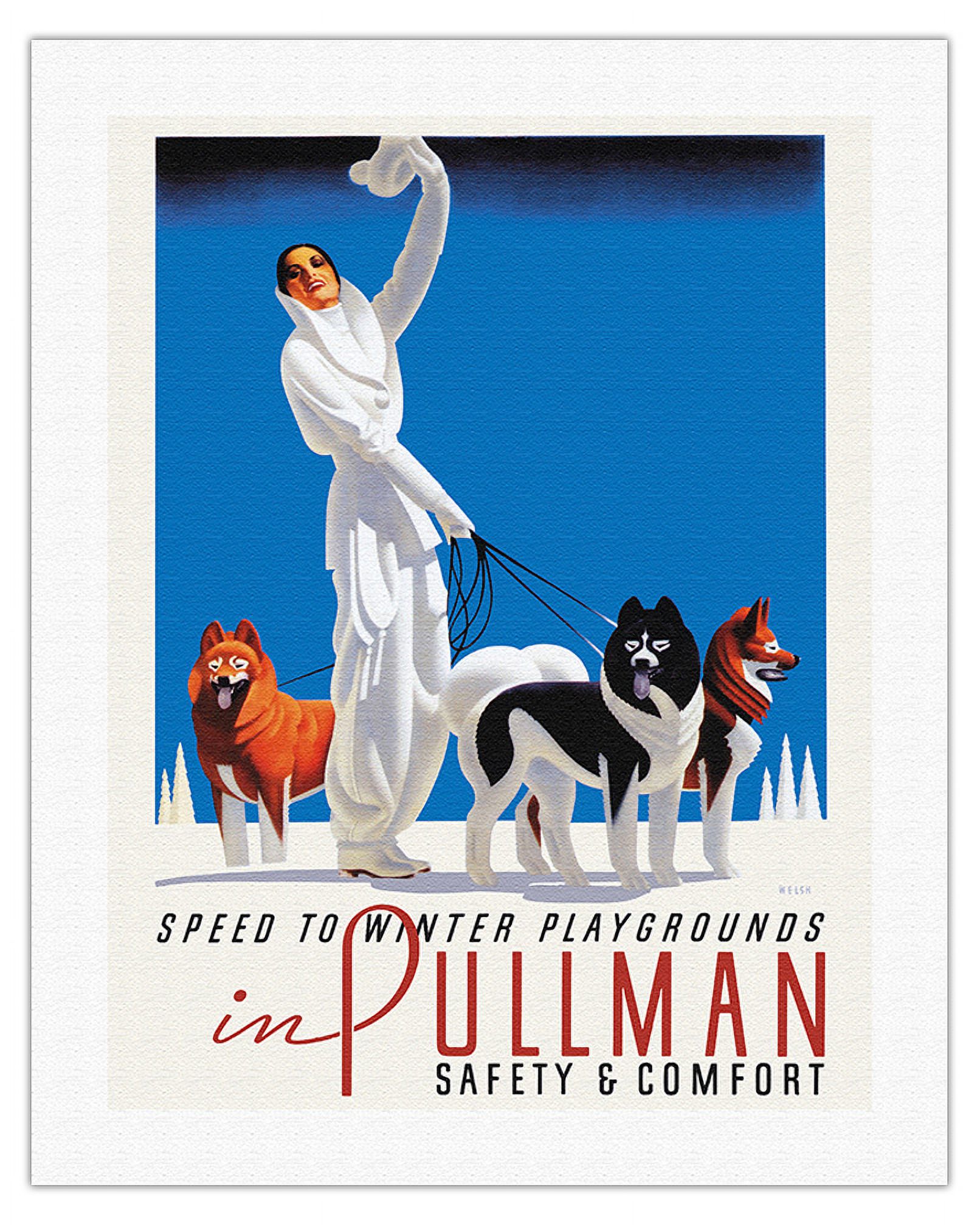 Speed to Winter Playgrounds - Pullman Company - Vintage Railroad Travel ...