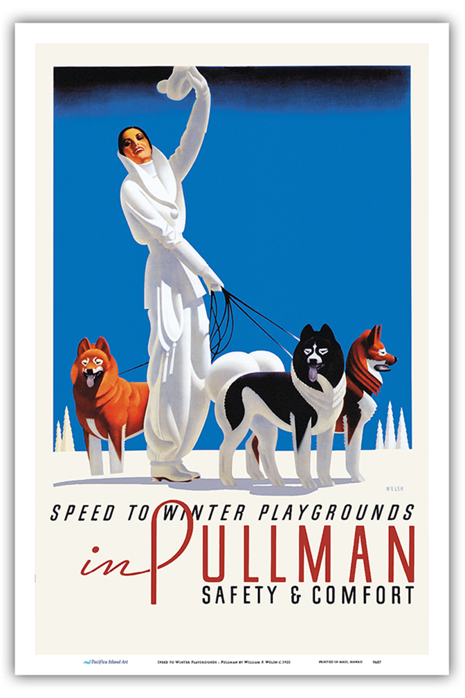 Speed to Winter Playgrounds - Pullman Company - Vintage Railroad Travel ...