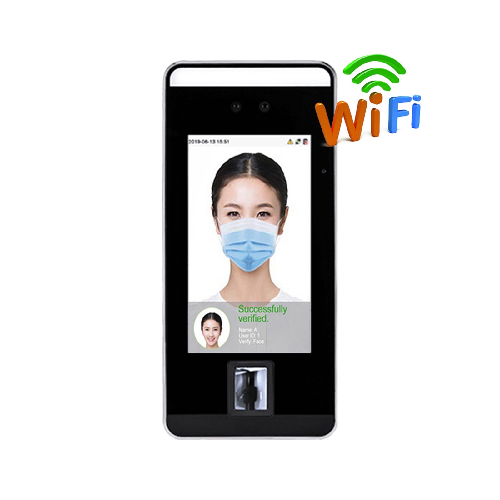 Speedface V5l Adms Visible Light Fingerprint Recognition Masked Face Detection Door Access