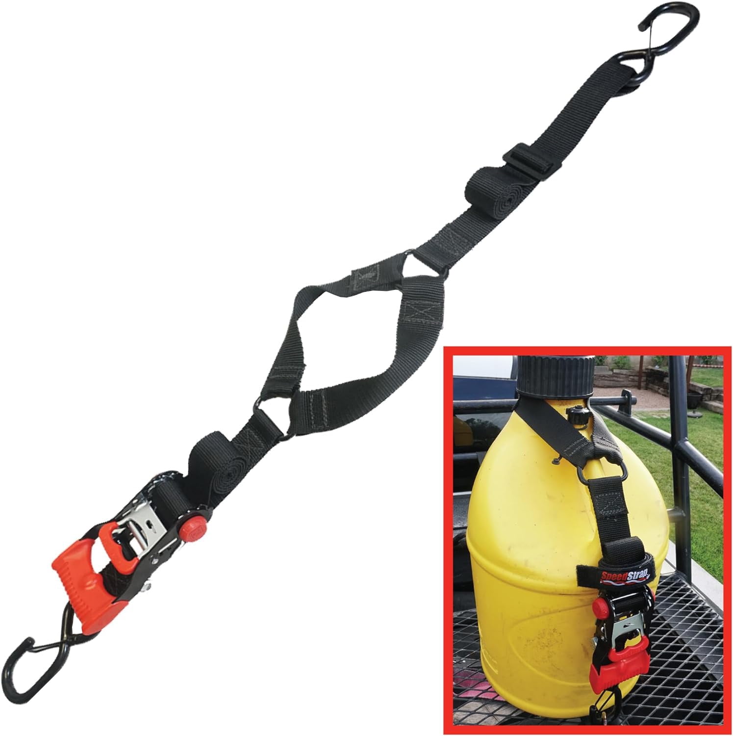 SpeedStrap Fuel Jug Tie Down - Fits Most 2.5, 5 & 10 Gallon Fuel Jugs ...