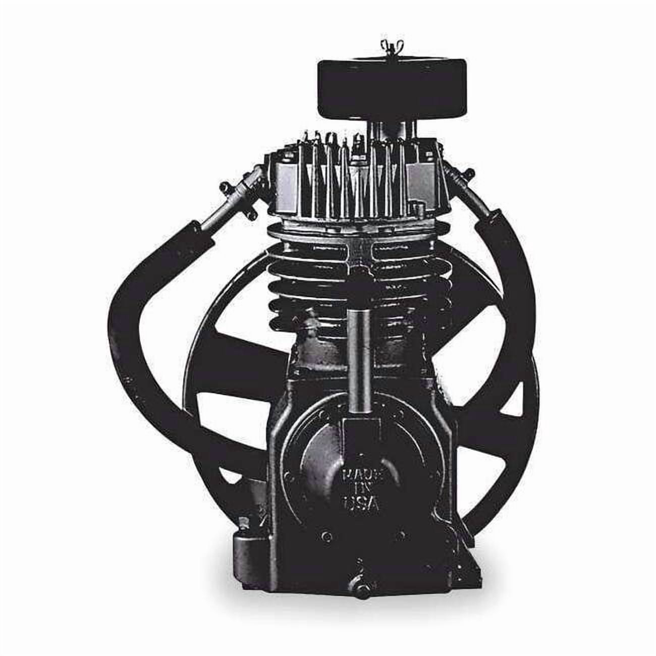 Air Compressor Pump, 5 hp, 2 Stage, 64 fl oz Oil Capacity, 2 Cylinder ...
