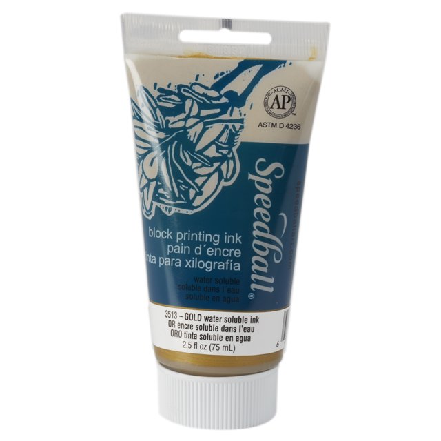 Speedball Block Printing Ink, Water-Based, 2.5 oz., Gold - Walmart.com