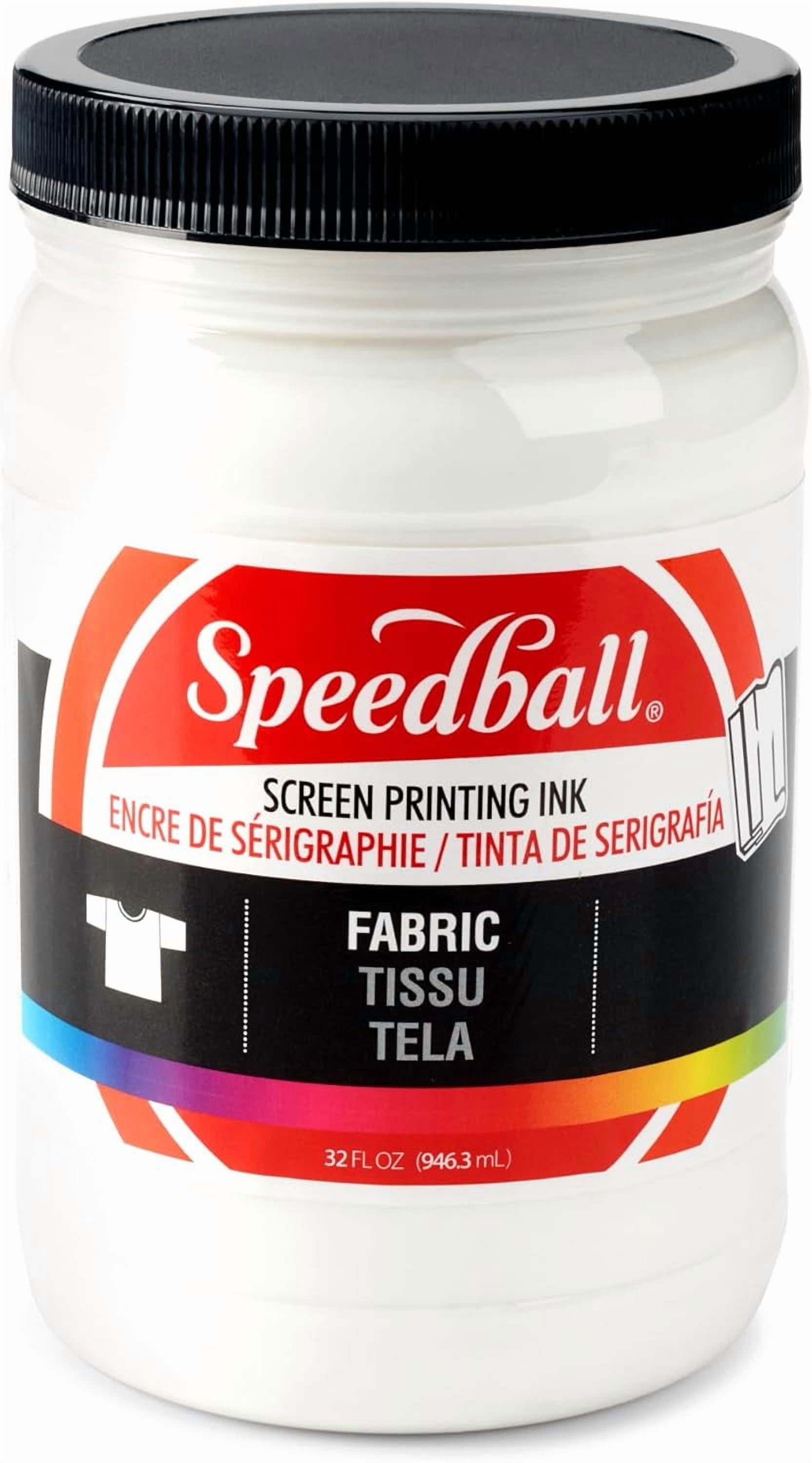 Speedball Fabric Screen Printing Ink, White, 32 oz, Water-Based, Heat ...