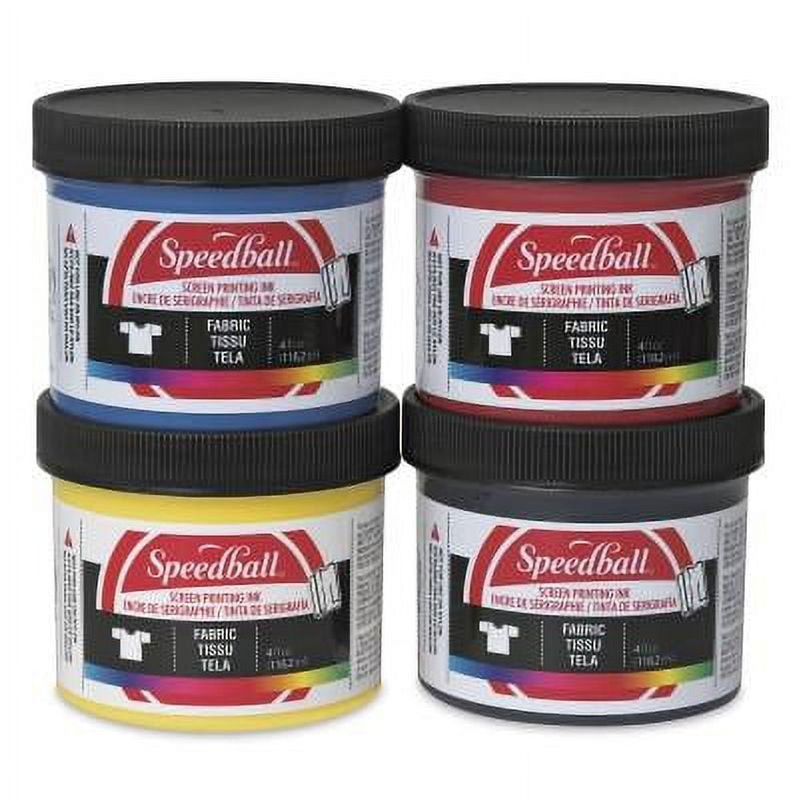 Speedball Permanent Fabric Screen Printing Ink Kit, 4 Colors for ...