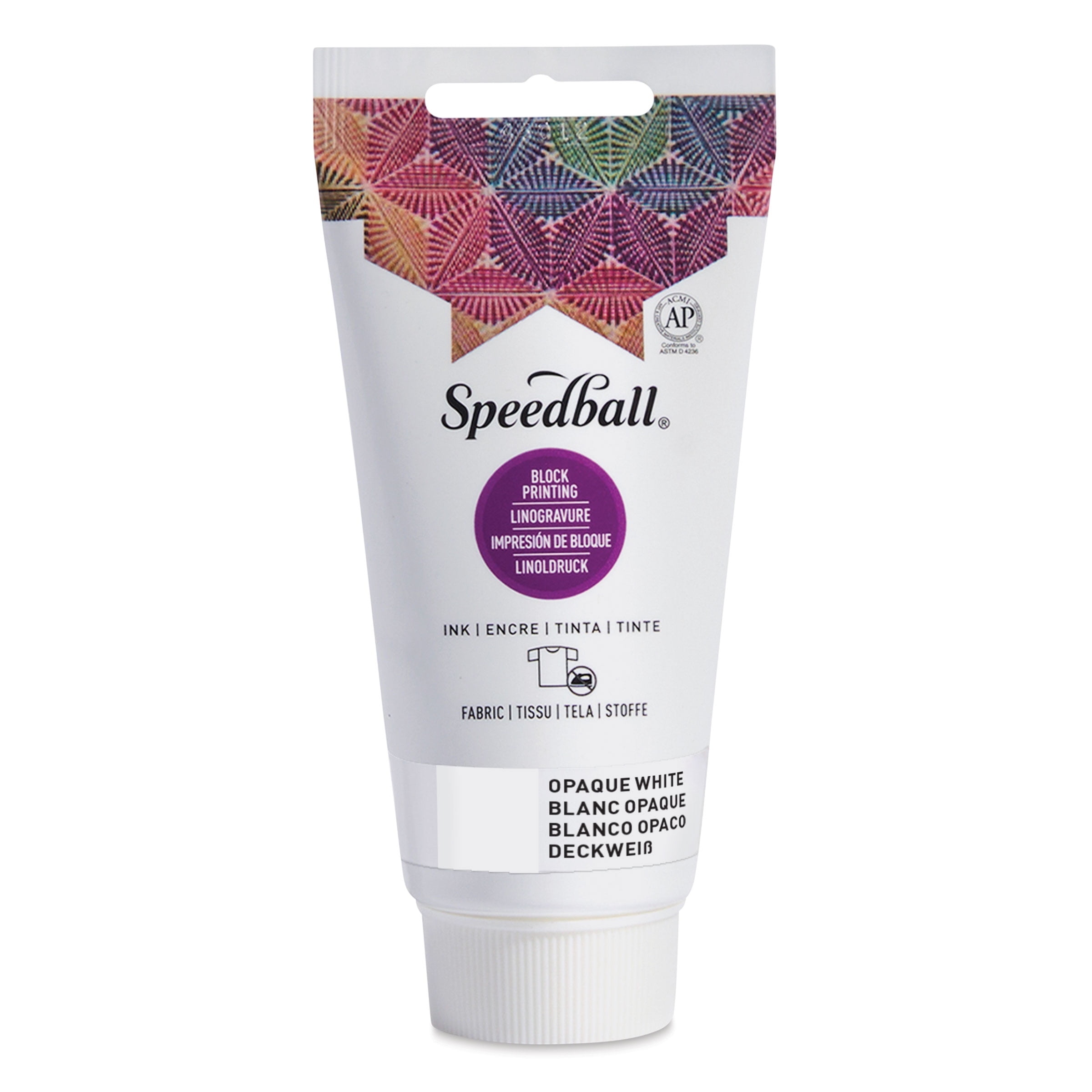 Speedball Fabric and Paper Block Printing Ink - Opaque White, 2.5 oz ...