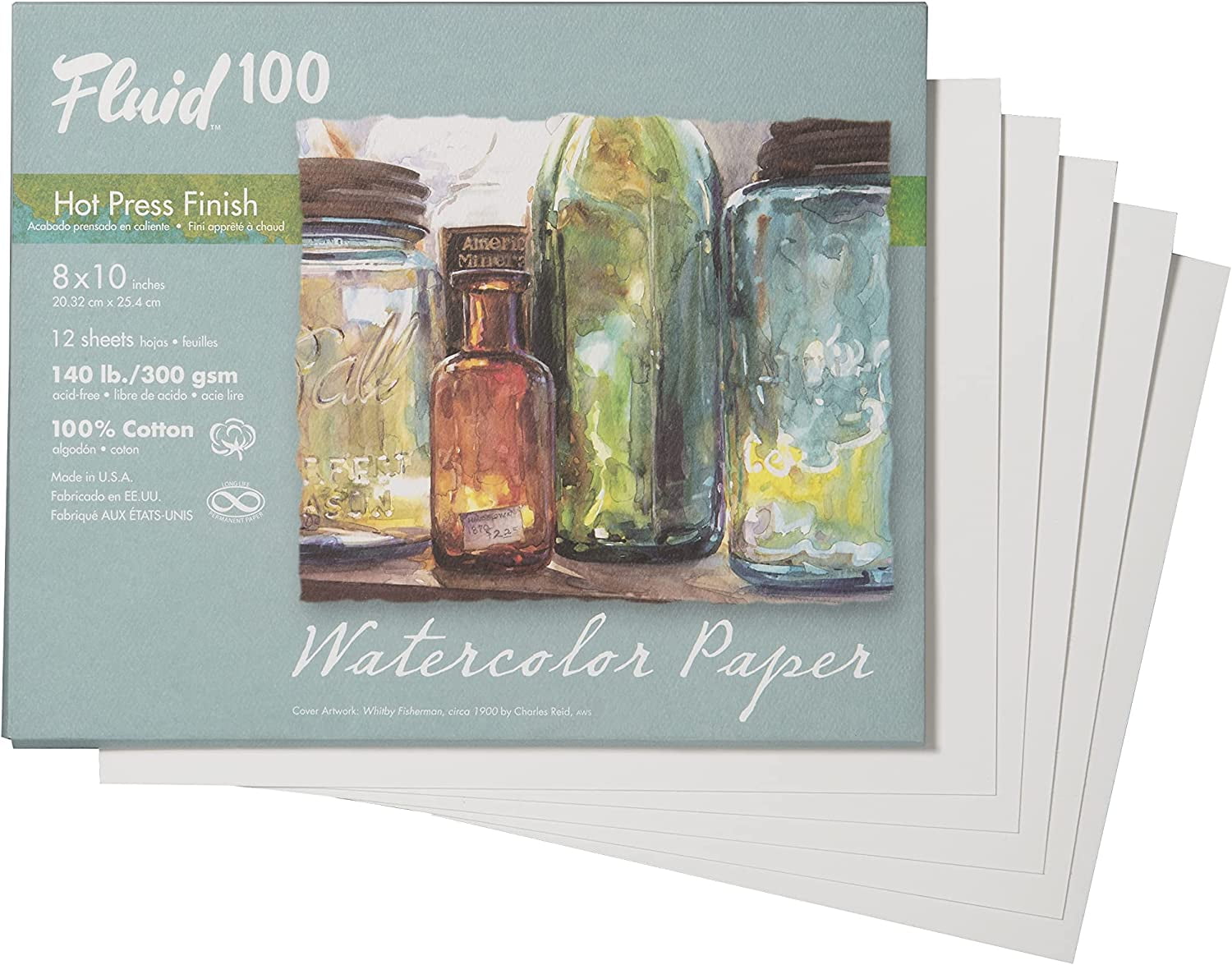 Speedball Fluid 100 Artist Watercolor Paper, 140 lb (300 GSM) 100% ...