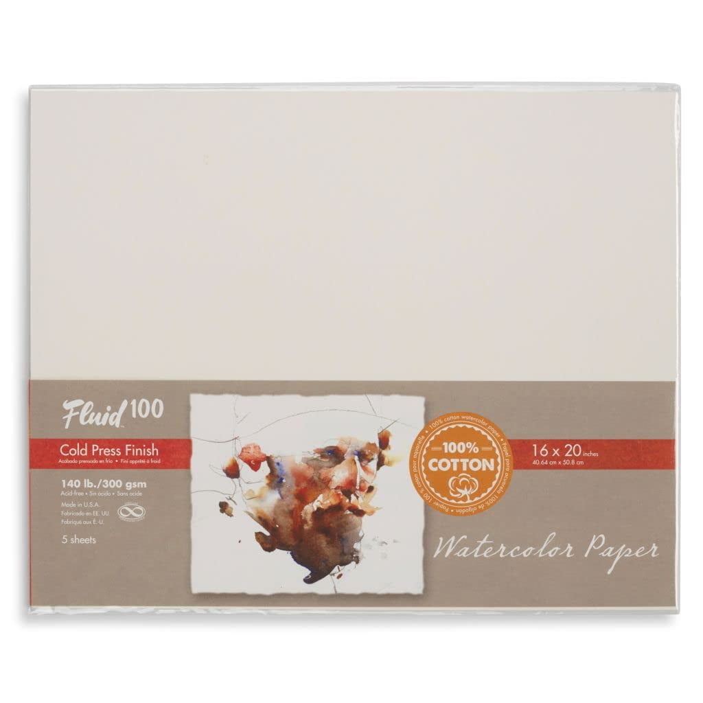 Speedball Fluid 100 Watercolor Paper Cold Press 300 GSM 16 x 20 4064 cm ...