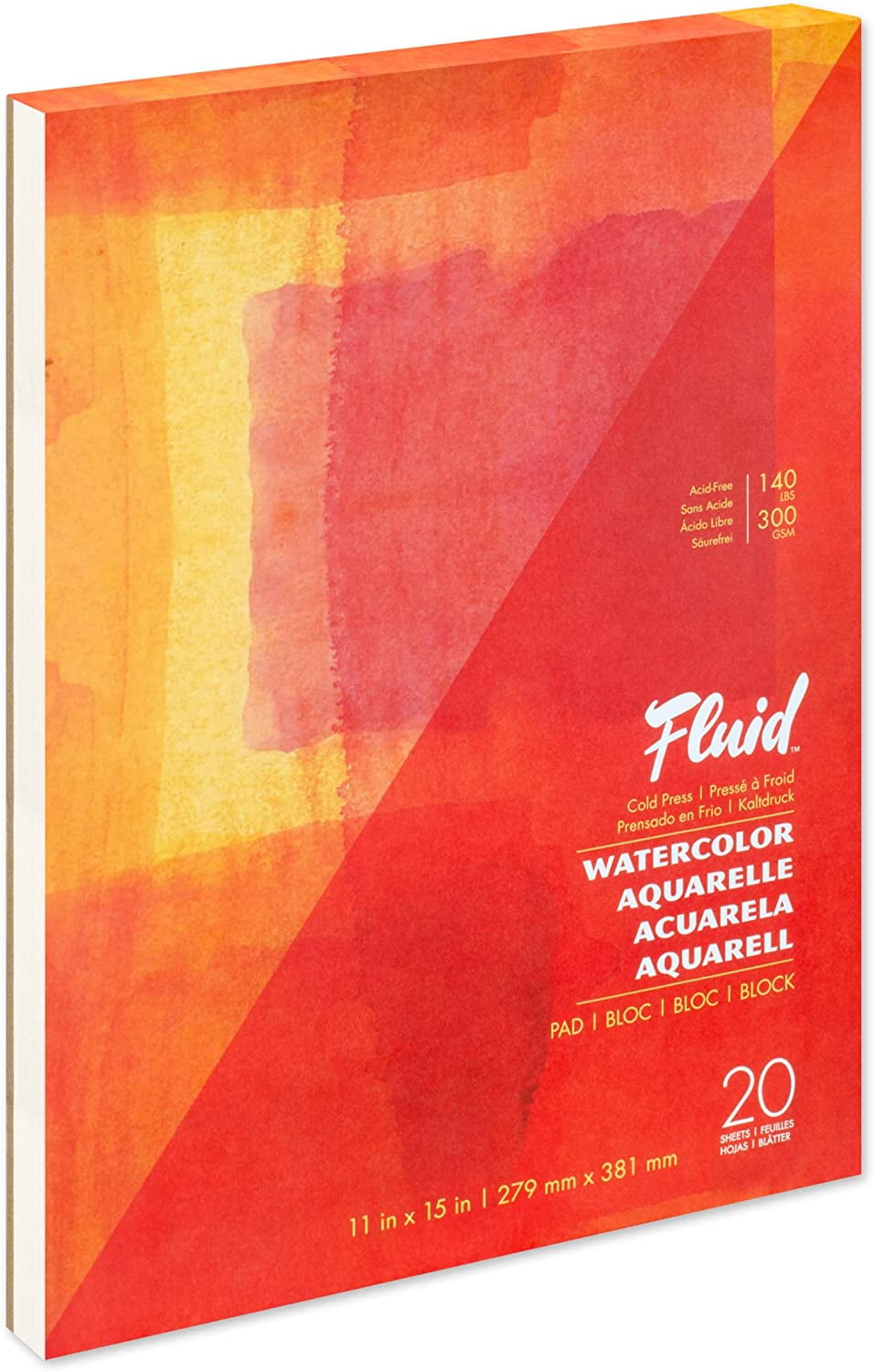 Speedball Fluid Artist Watercolor Pad, 140 lb (300 GSM) Cold Press ...