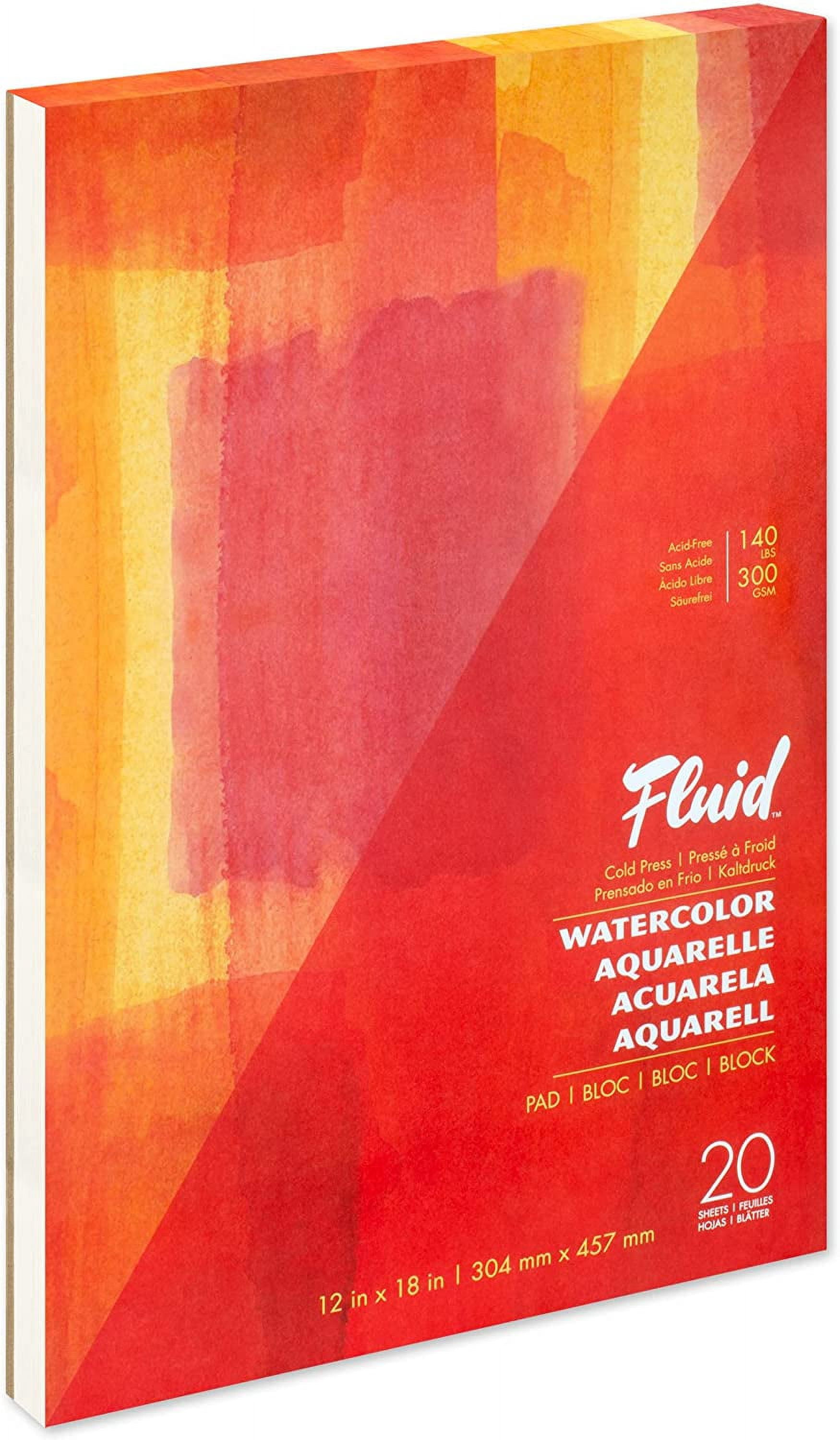 Speedball Fluid Artist Watercolor Pad, 140 lb (300 GSM) Cold Press ...