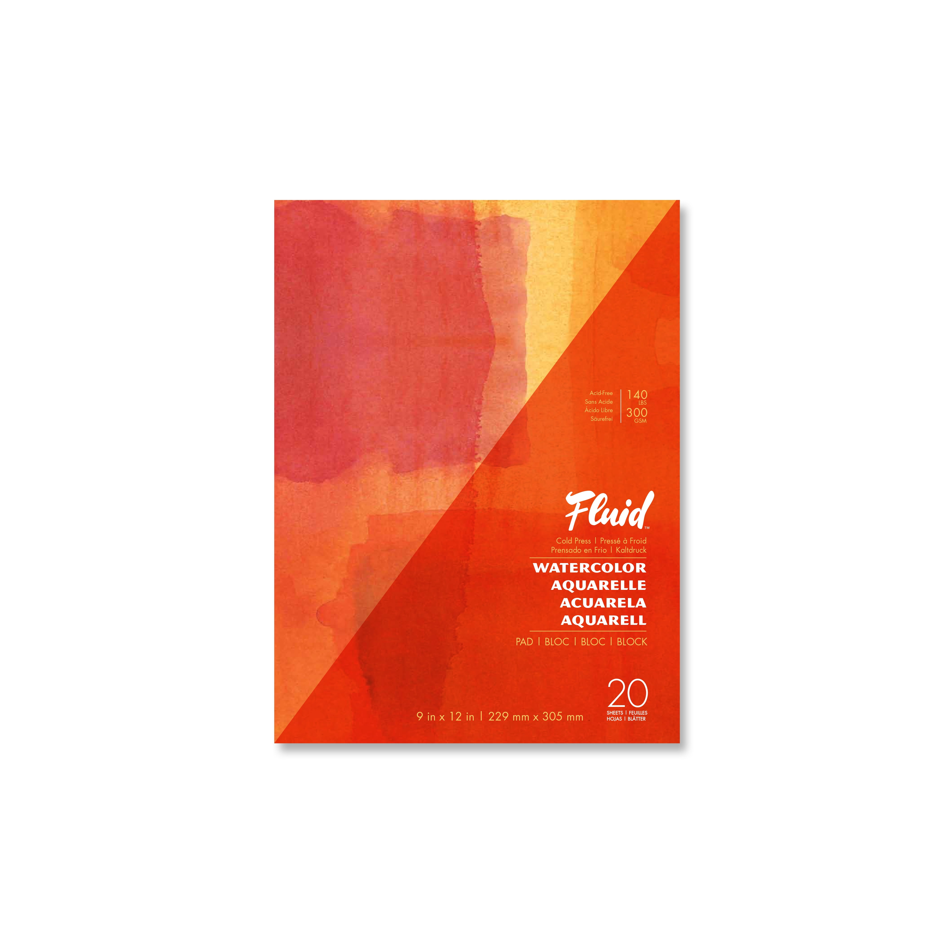 Speedball Fluid Artist Watercolor Pad, 140 lb (300 GSM) Cold Press ...