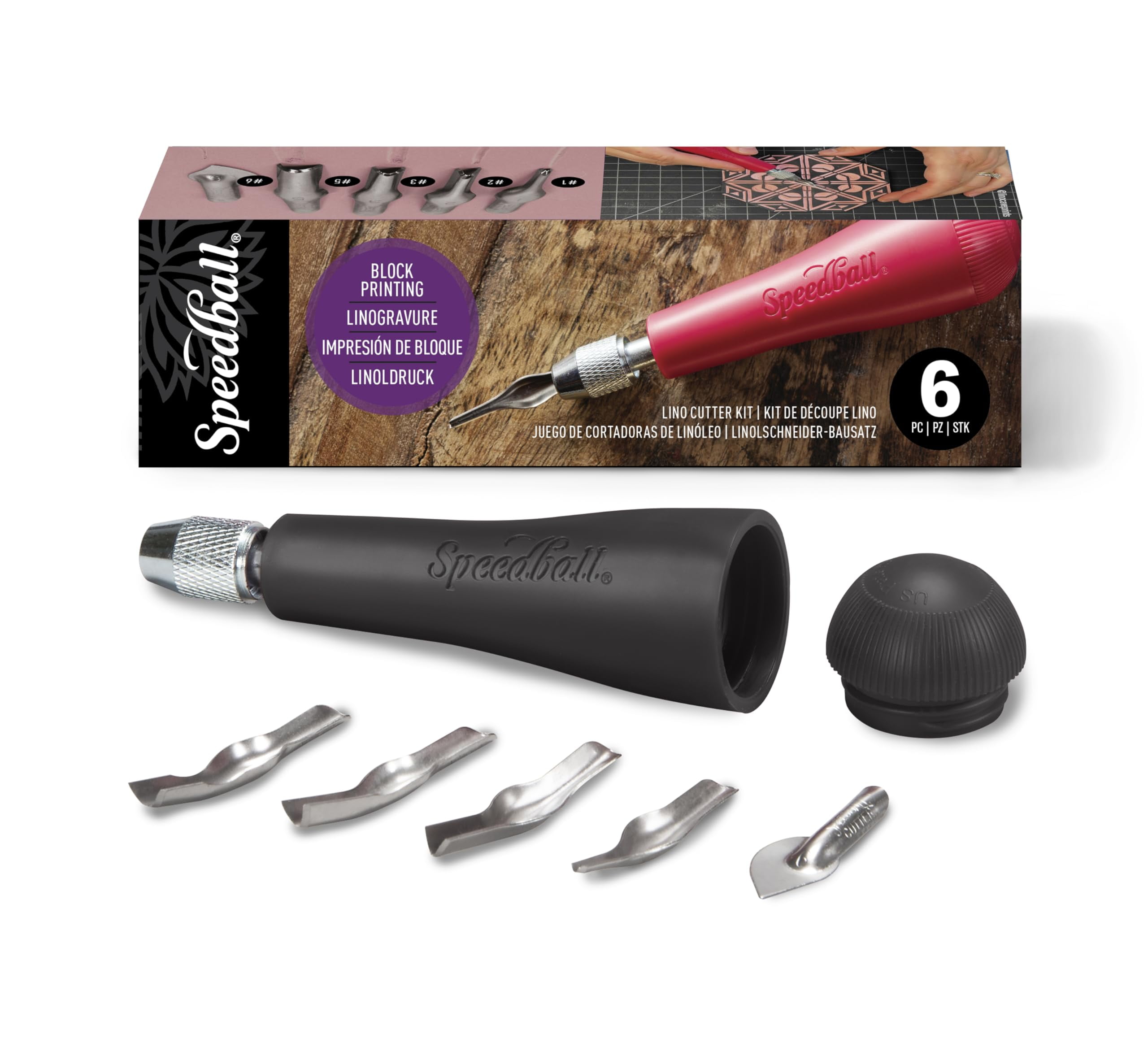 Speedball Linoleum Cutter Kit Assortment #1 - Linocut Carving Tools for ...