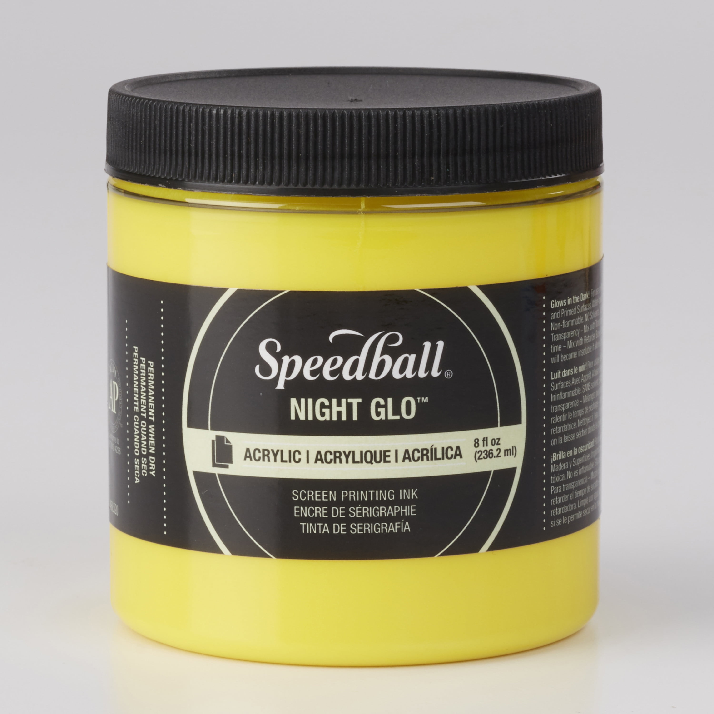 Speedball Permanent Acrylic Screen Printing Ink, 8 oz. Jar, Night Glo ...