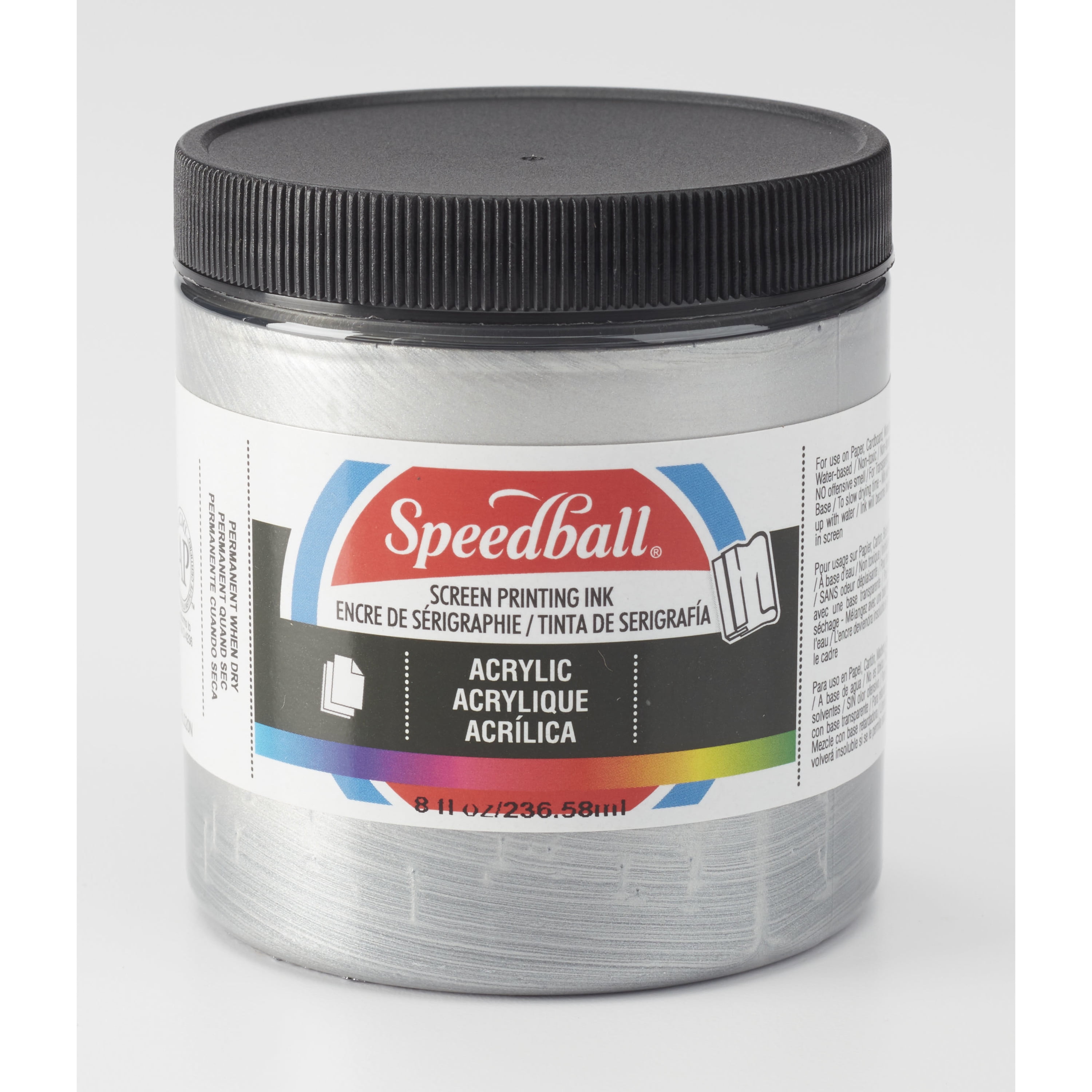 Speedball Permanent Acrylic Screen Printing Ink, 8 oz., Silver ...