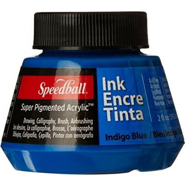 Speedball Super Pigmented Acrylic Ink, 2 oz., Indigo Blue - Walmart.com
