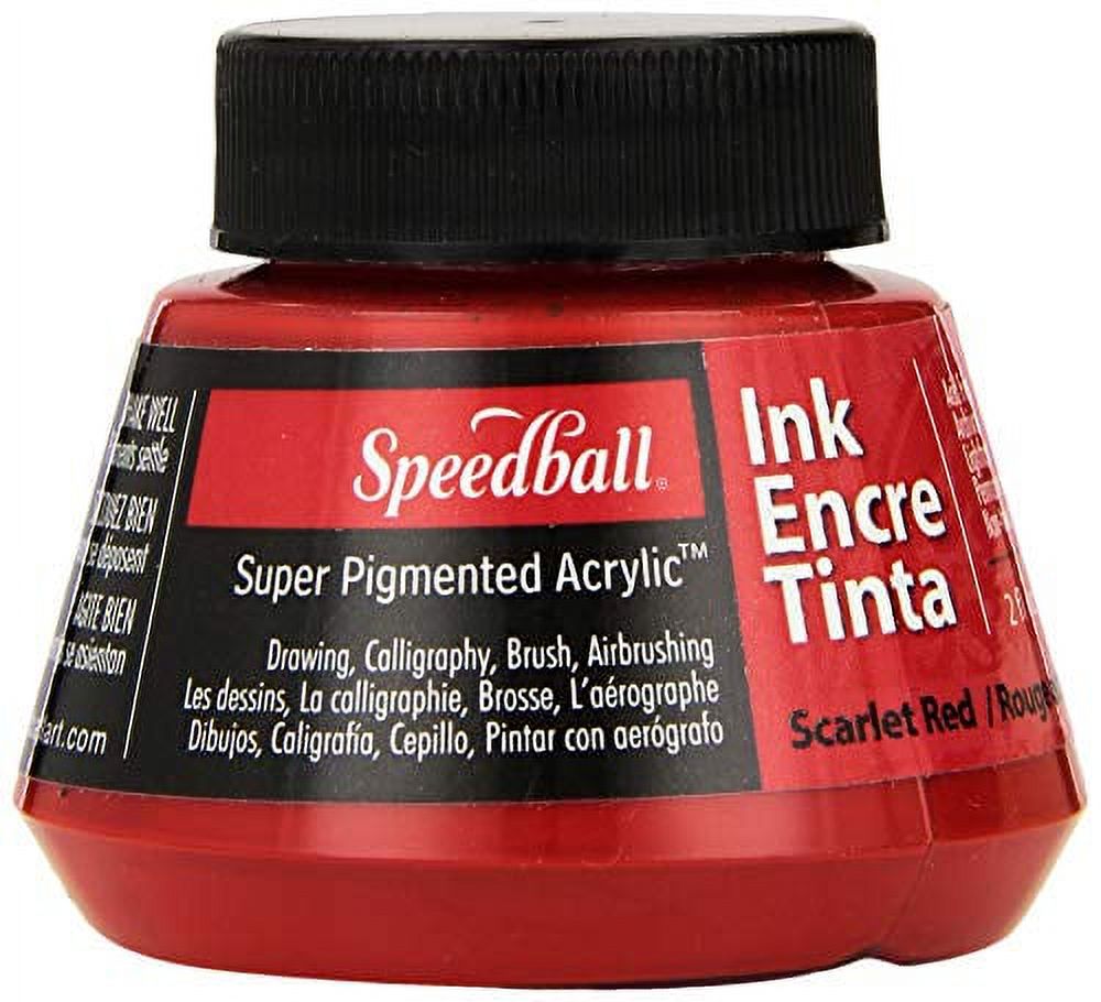 Speedball Super Pigmented Acrylic Ink, 2 oz., Scarlet Red - Walmart.com