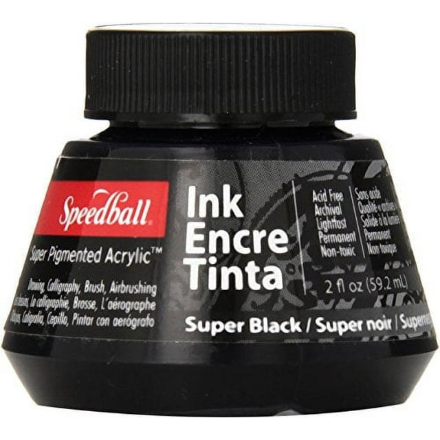 Speedball Super Pigmented Acrylic Ink, 2 oz., Super Black - Walmart.com