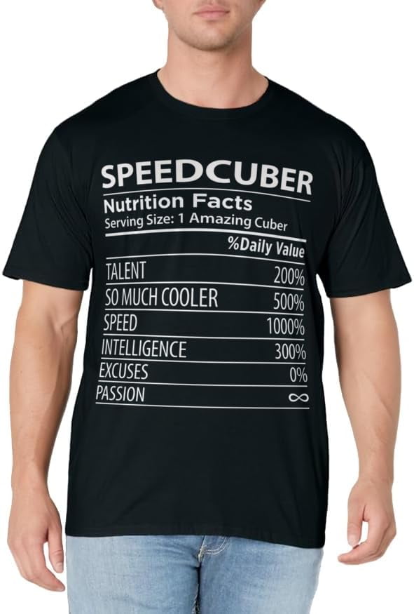 Speedcuber Nutrition Facts Funny Speed Cubing Math Lovers T-Shirt - Walmart.com
