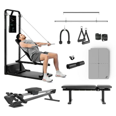 Syedee Home Gym Station, Workout Station with 150LBS Weight Stack, Home ...