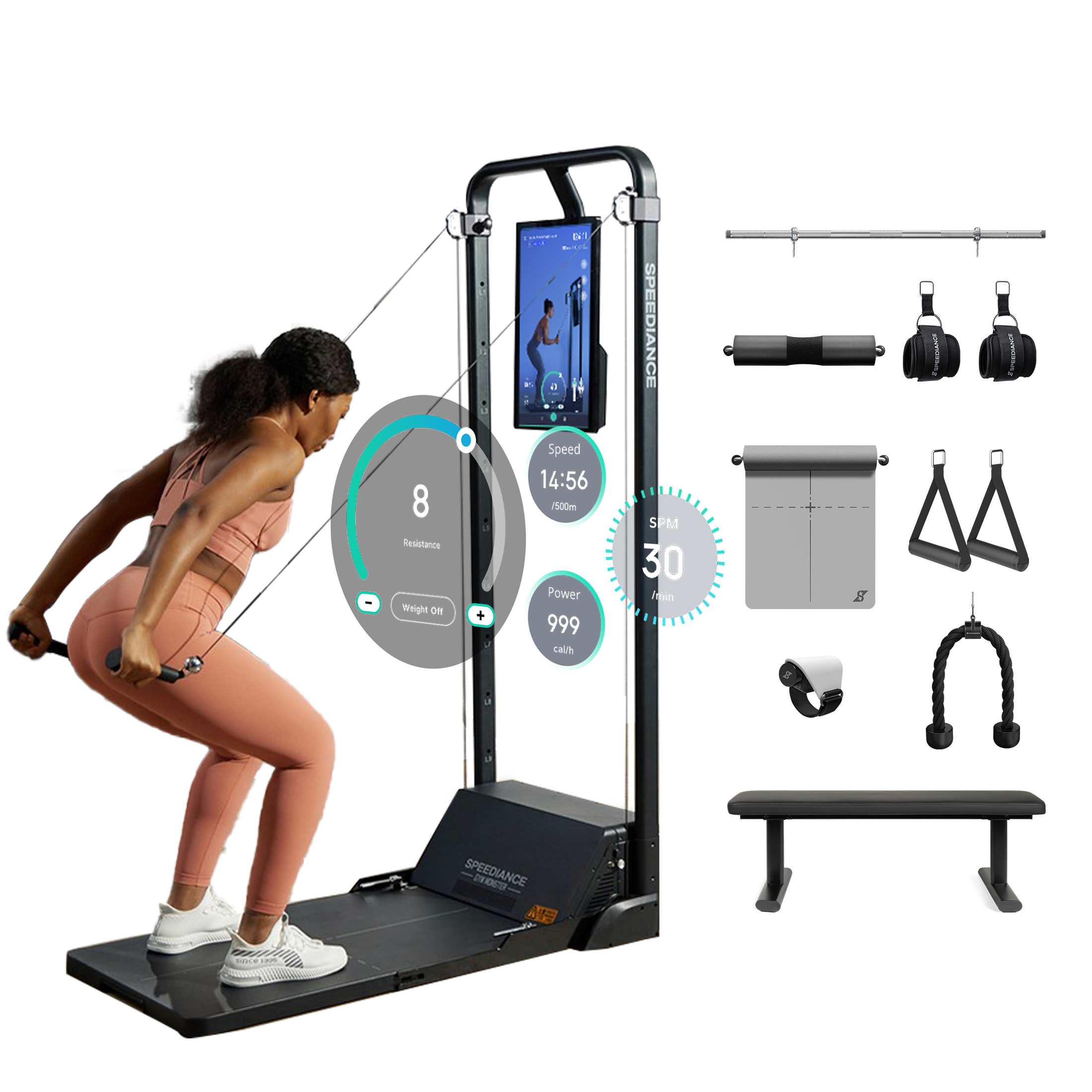 EONFITOmni Home Gym Workout Station, Cable Crossover Machine Function Trainer Lat Pulldown ...