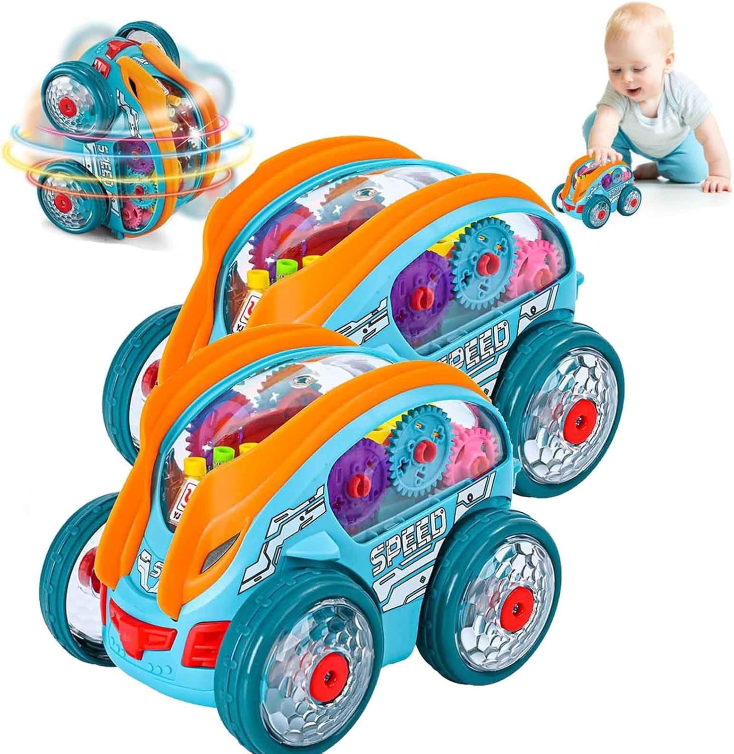 Speedlite Dynamic Gear-Powered Car with LED Lights, Children's ...