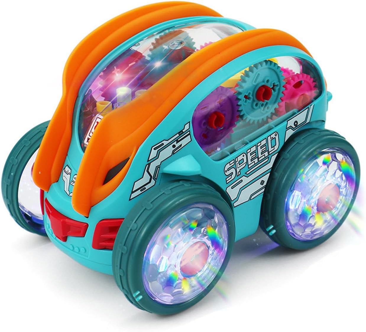 Speedlite Dynamic Gear-Powered Car with LED Lights - Electric Stunt Toy ...