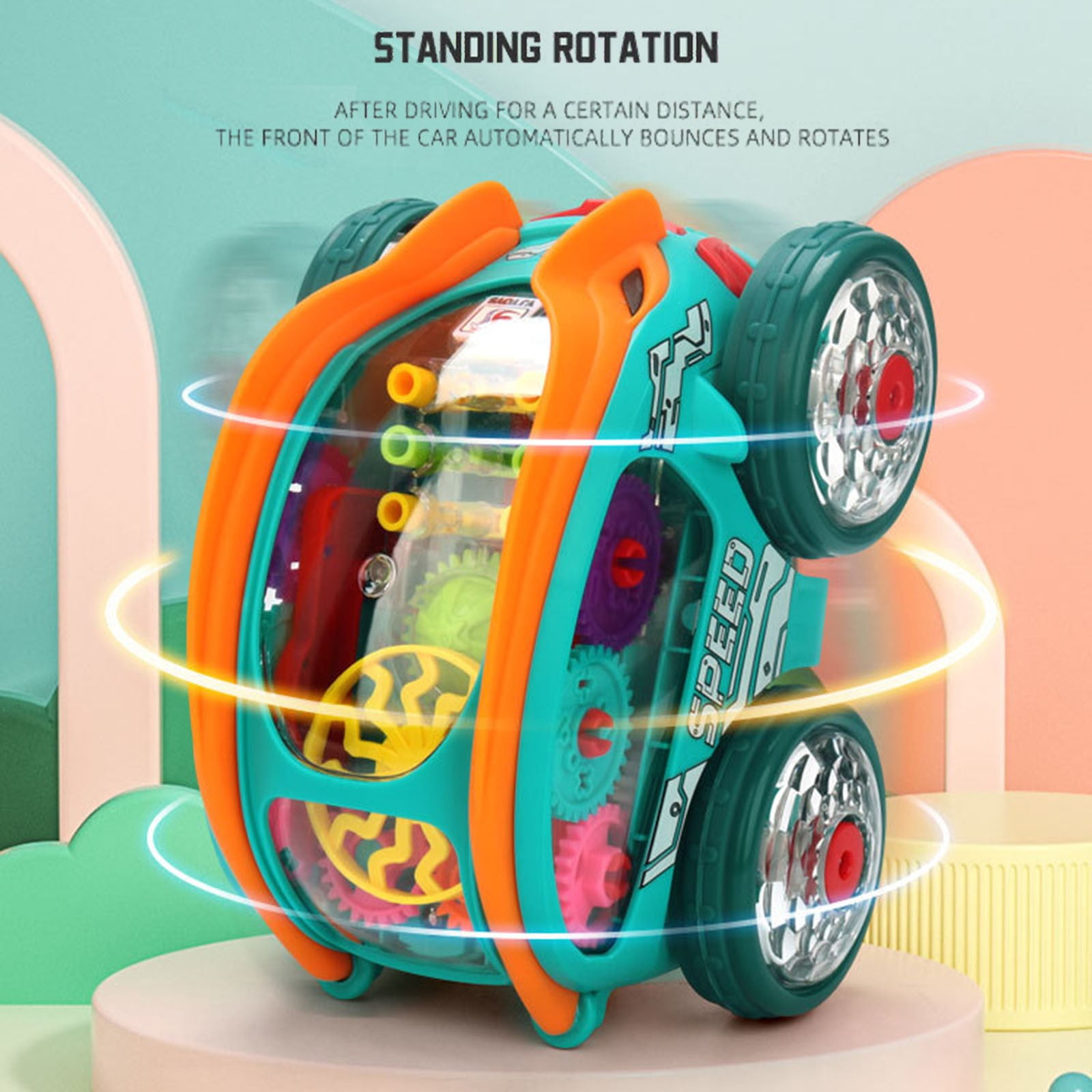 Speedlite Dynamic Gear-Powered Car with Led Lights, Light Up Toy Cars ...