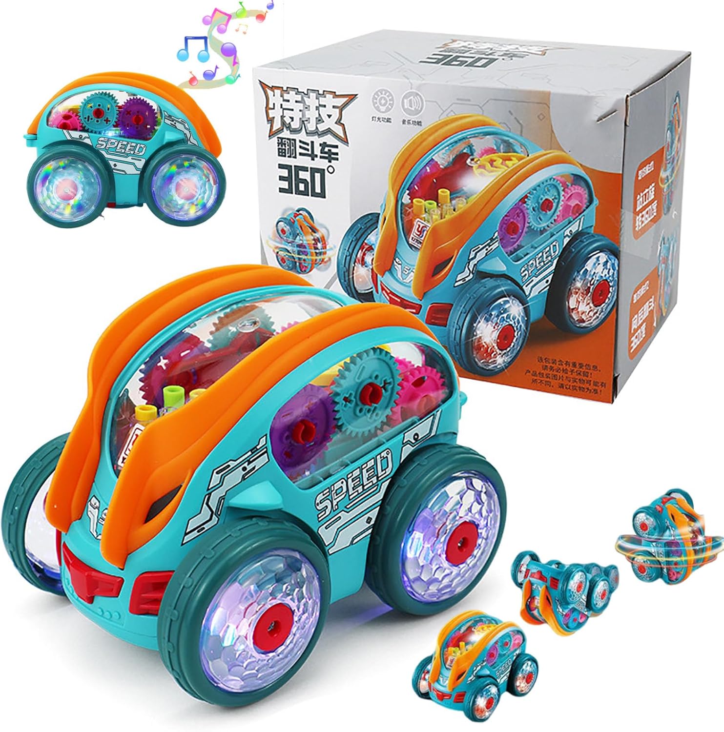 Speedlite Gear Car, Speedlite Dynamic Gear-Powered Car with LED Lights ...