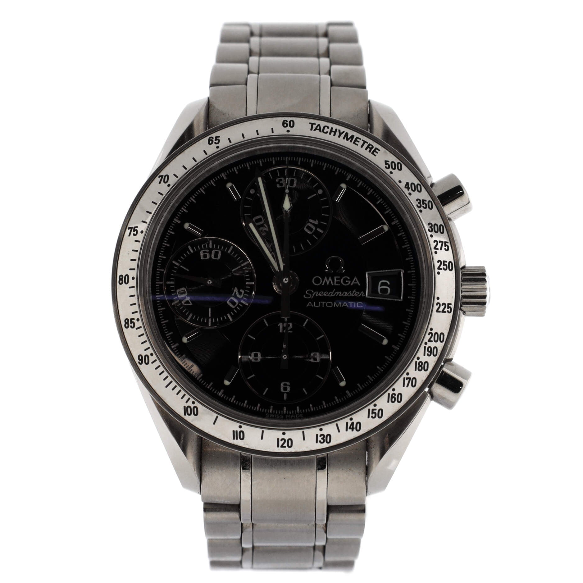 Pre-Owned Speedmaster Date Chronograph Automatic Watch Stainless Steel ...