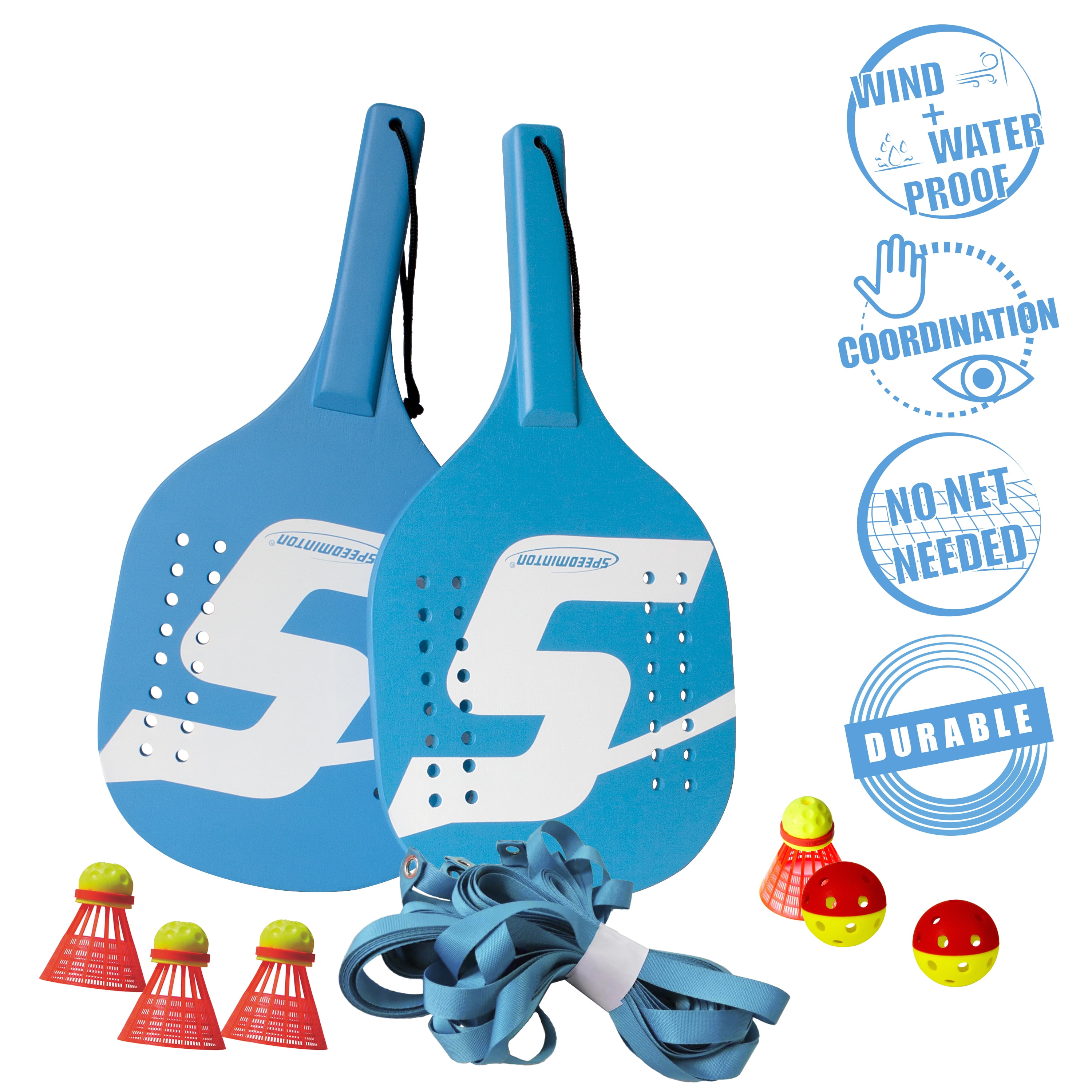 Speedminton Original Paddleminton - Complete Game Set incl. 2 Wooden ...