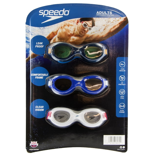 Speedo Multipack Adult Swim Goggles, Leak Proof, Anti Fog, UV ...