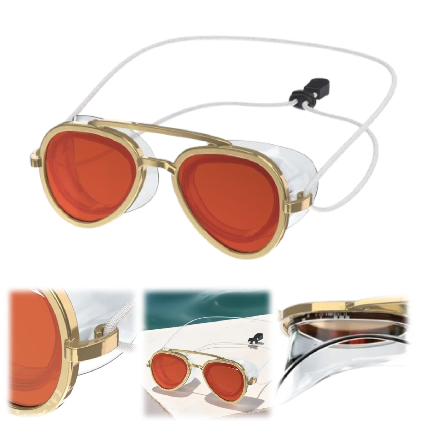 Speedo Adult Sunny G Mariner Swim Goggles, Red/Gold, Mirrored Lenses ...
