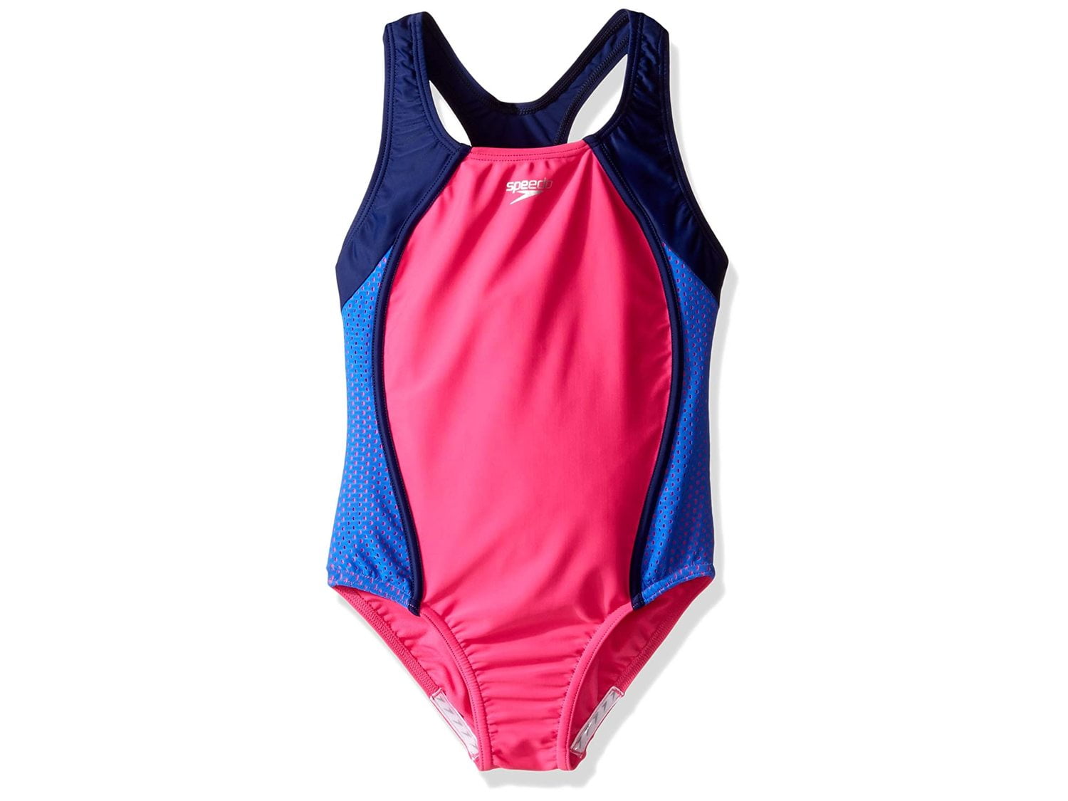 Speedo Big Girls Mesh Splice Thick Strap 1 Piece, Speedo, Electric Pink ...
