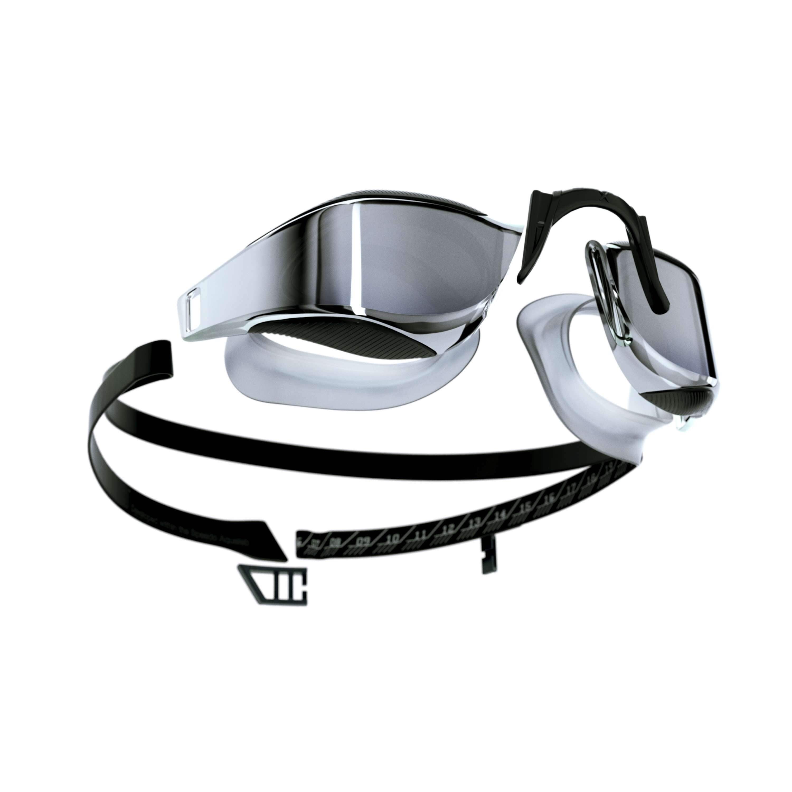 Speedo Fastskin Hyper Elite Mirrored Goggles, Hydroscopic Lens, Black ...